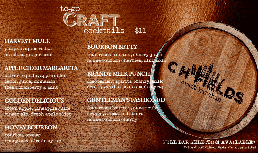 Menus - CH Fields Craft Kitchen